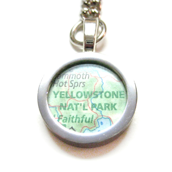 Kiola Designs | Accessories | Yellowstone National Park Map Pendant ...